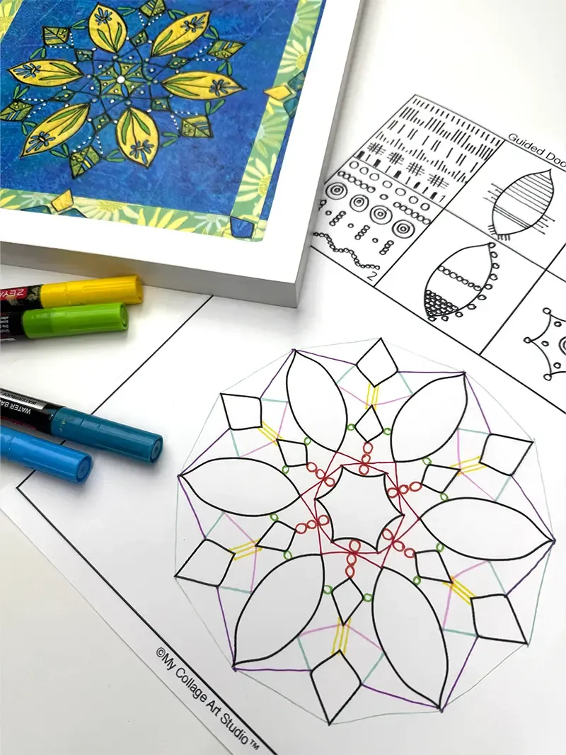 Jeweled Leaves Guided Doodling Sheet – Printable PDF - Shop - My ...
