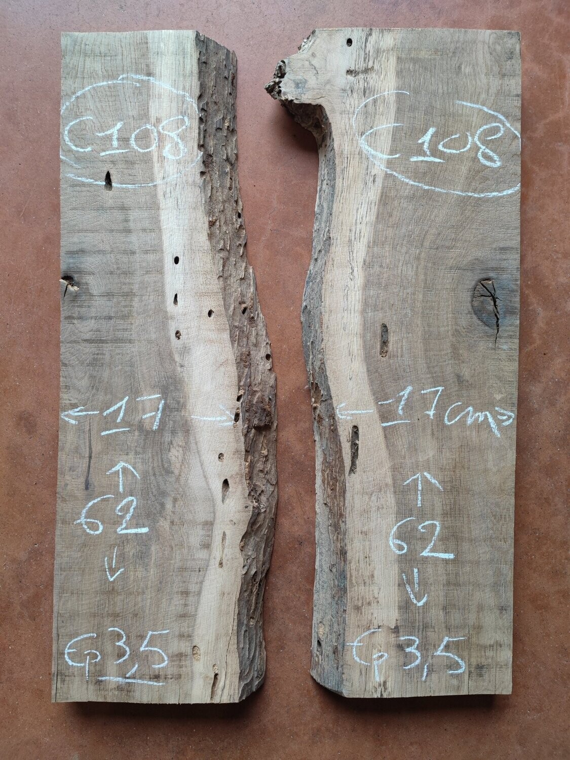 Lot de 2 petits plateau de chêne