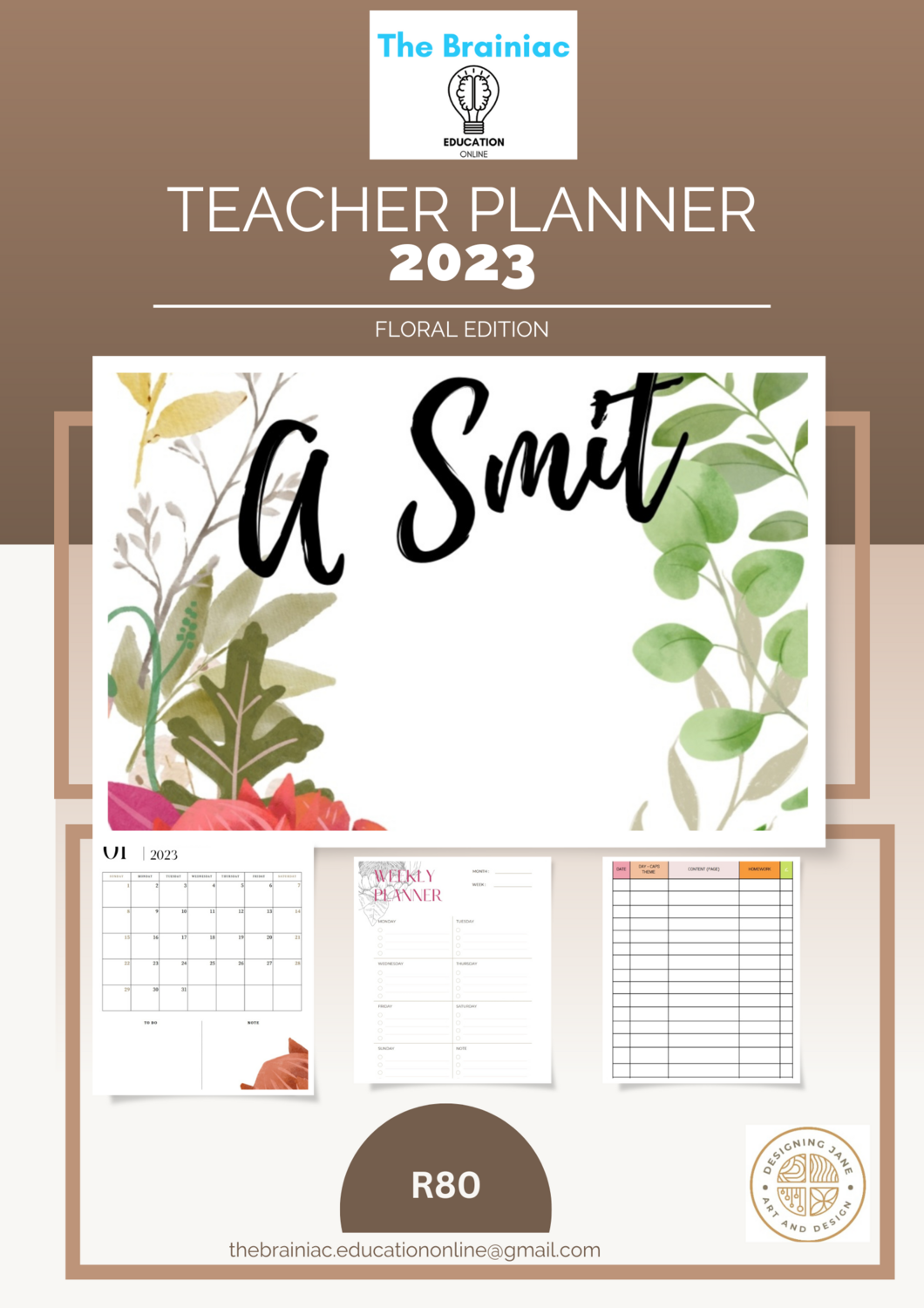 Teacher Planner (Floral)
