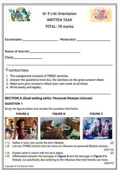 Gr 9 LO Assessment (Written task) - Term 1