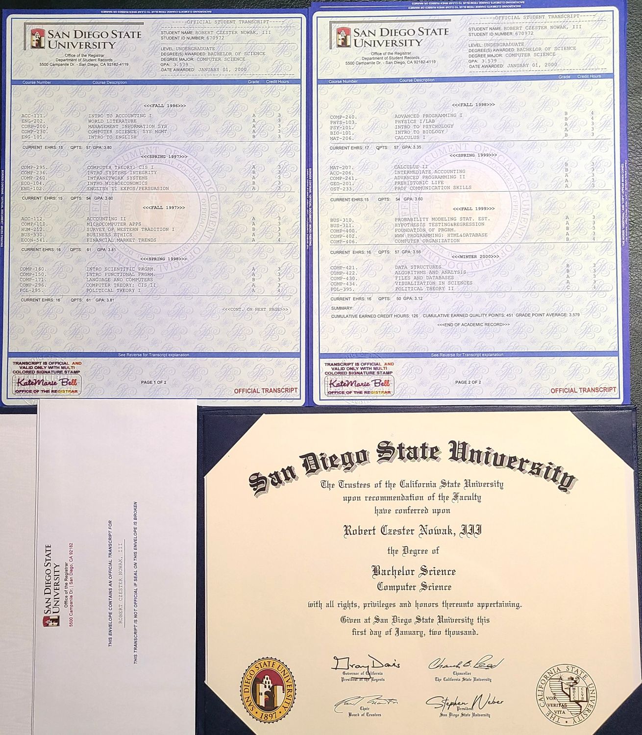 College Diplomas + University Diplomas + College Transcripts
