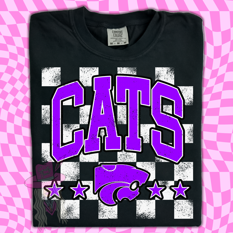 cats checkered | comfort colors