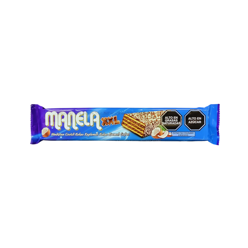 Manela XXL White Cocoa Coated Coconut Pieces Wafer with Coconut Cream 65g