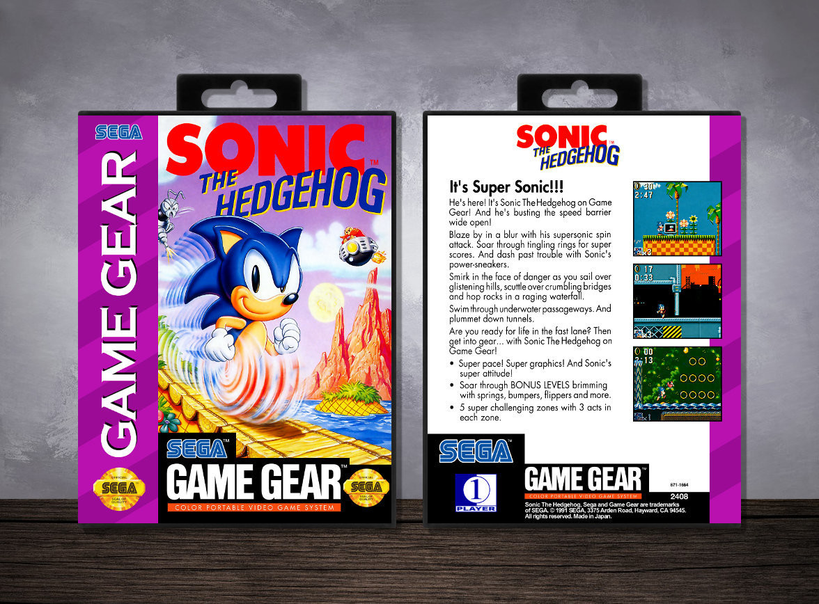SEGA Game Gear Game Case - Sonic The Hedgehog