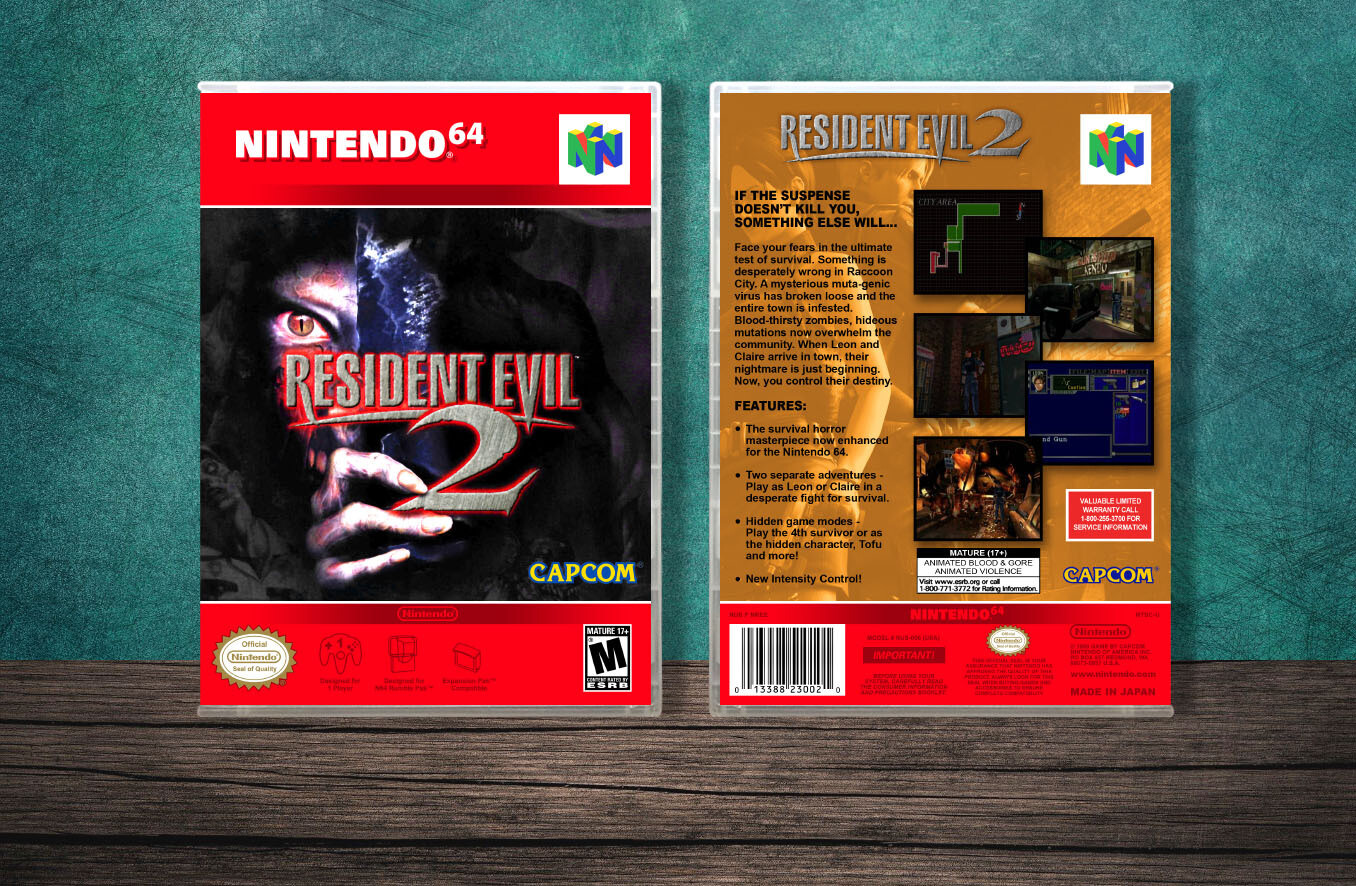 Resident Evil 2 N64 Video Game Case