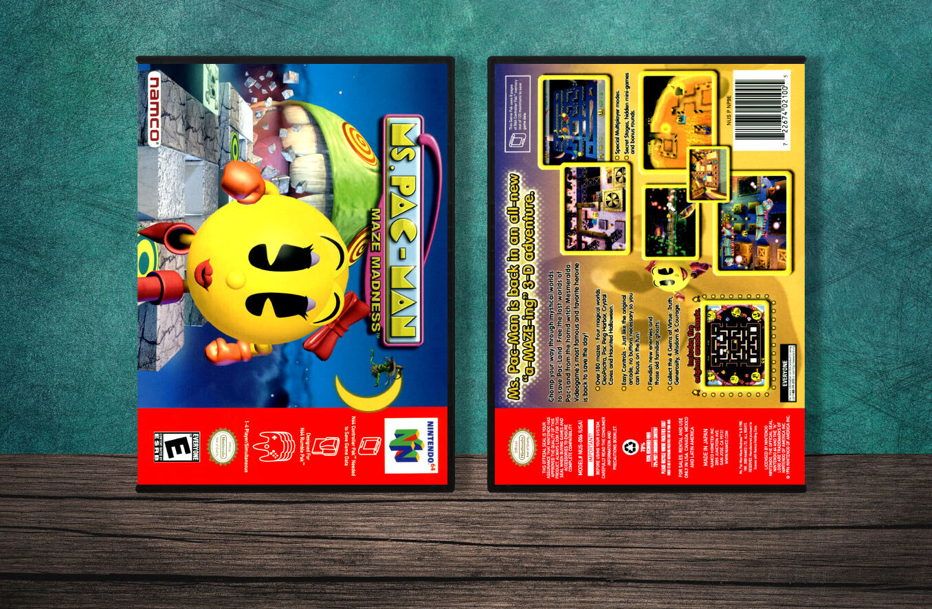 Ms Pac-Man Maze Madness - N64 Video Game Case