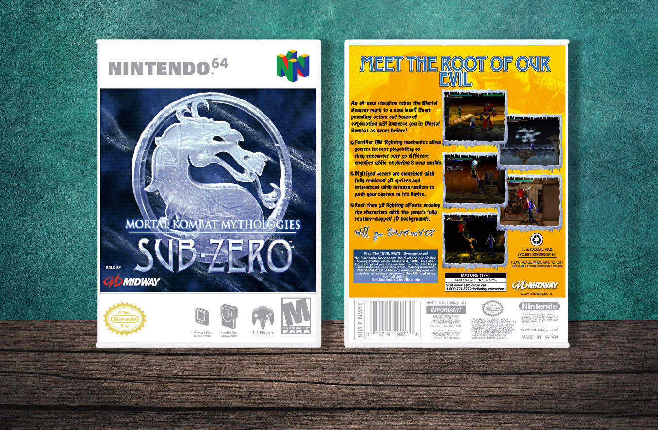 Mortal Kombat Mythologies: The Adventures of Sub-Zero - N64 Video Game Case