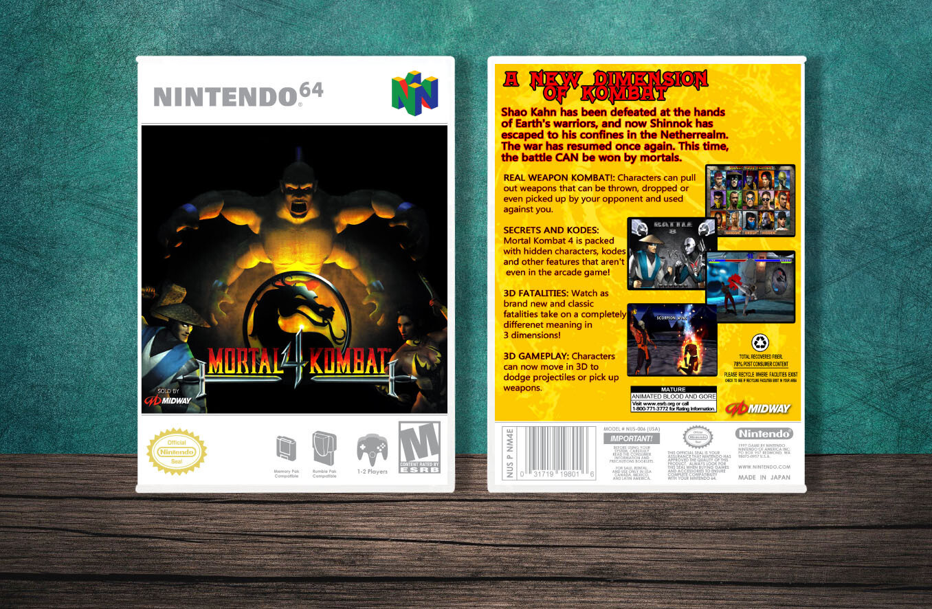 Mortal Kombat 4 - N64 Video Game Case