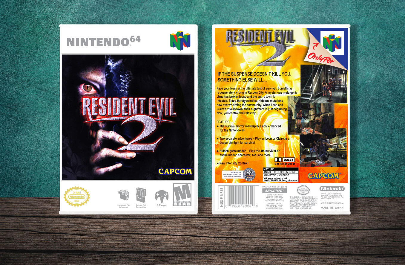 Resident Evil 2 N64 Video Game Case