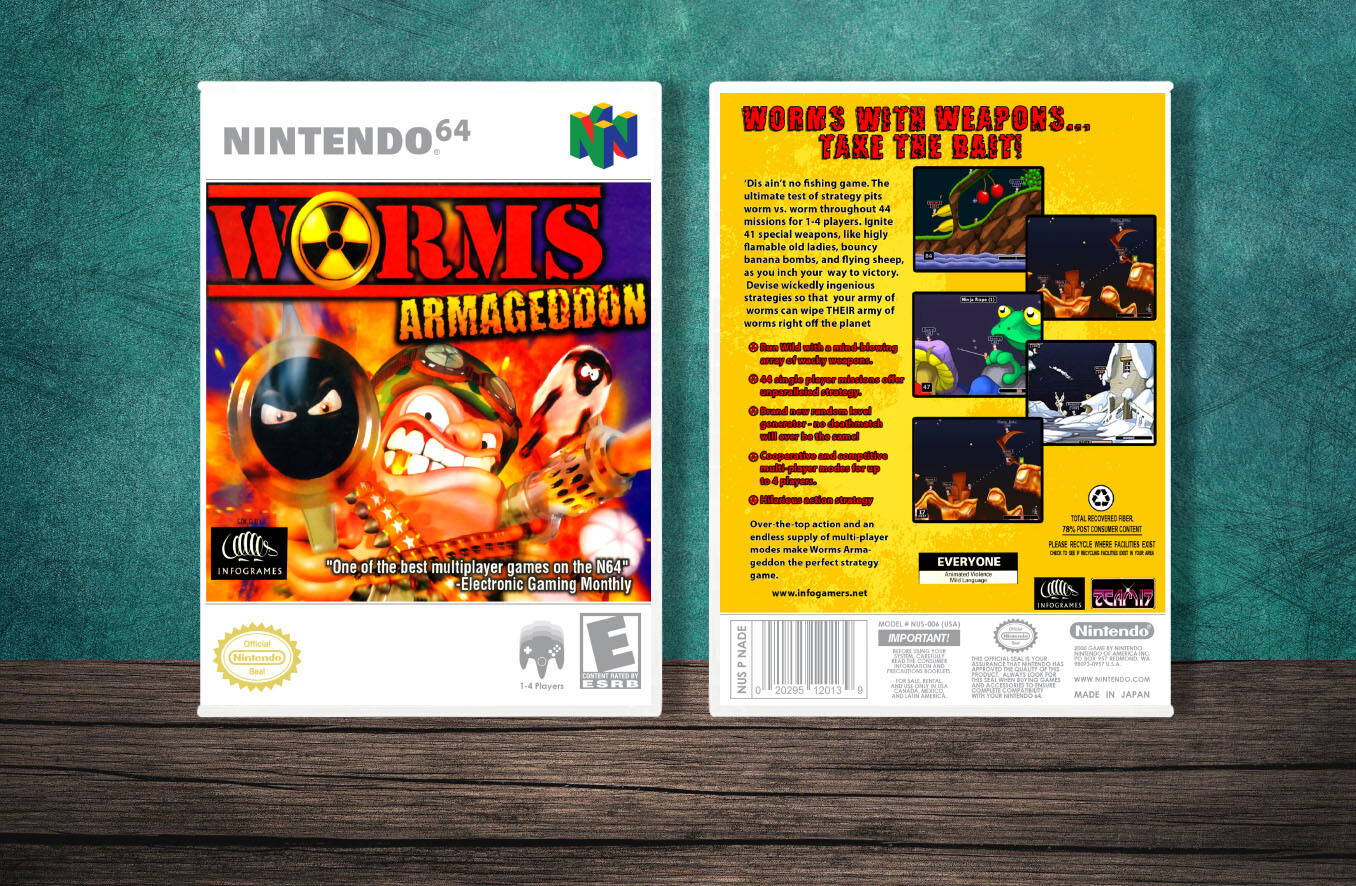 Worms: Armageddon - N64 Video Game Case