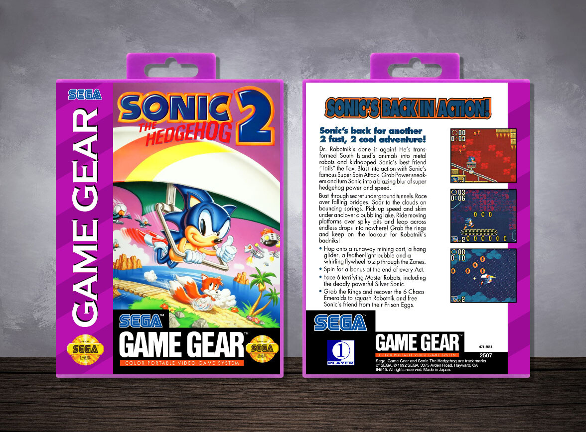 SEGA Game Gear Game Case - Sonic The Hedgehog 2