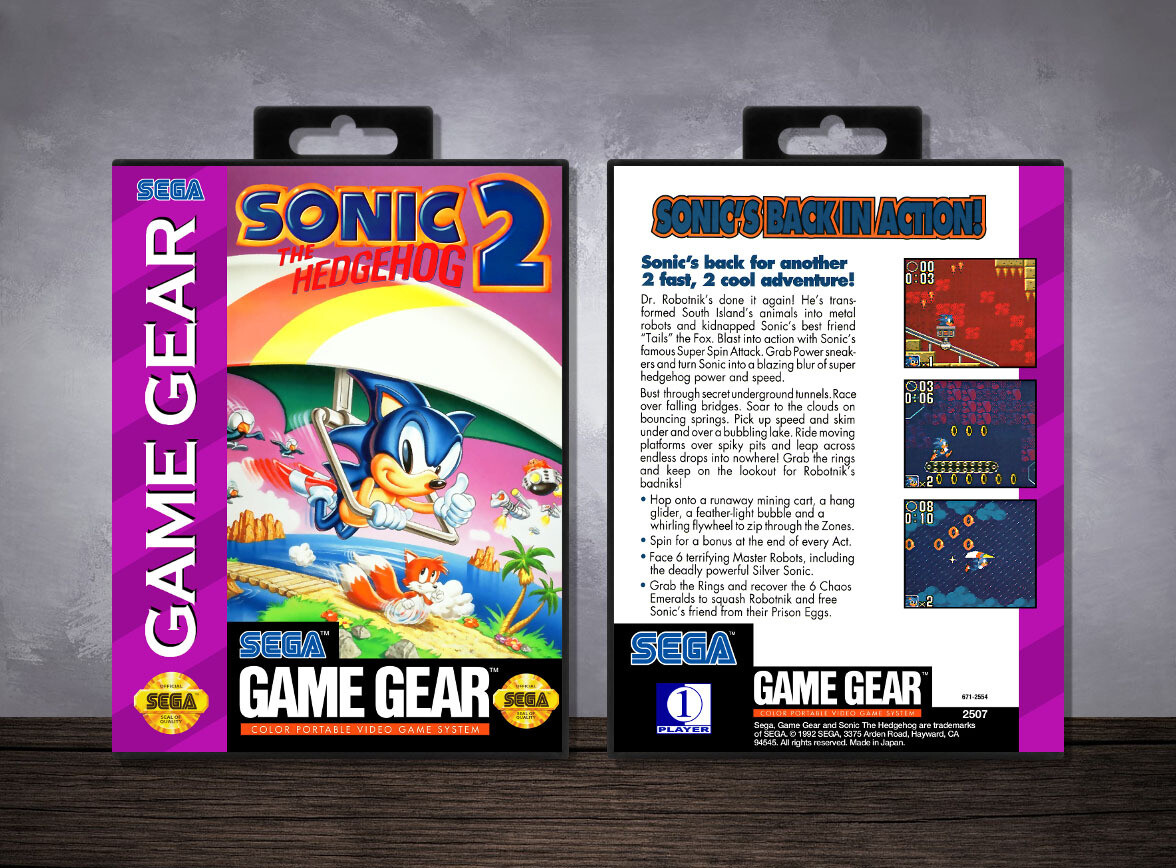 SEGA Game Gear Game Case - Sonic The Hedgehog 2