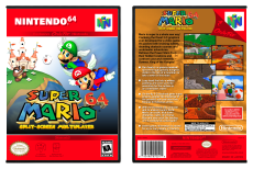 Super Mario 64 Splitscreen Multiplayer - N64 Video Game Case