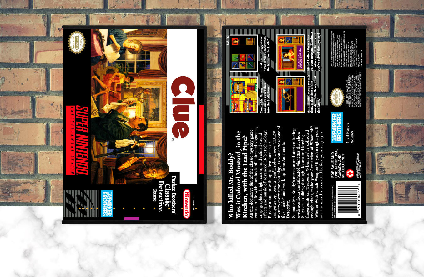Clue - SNES Video Game Case