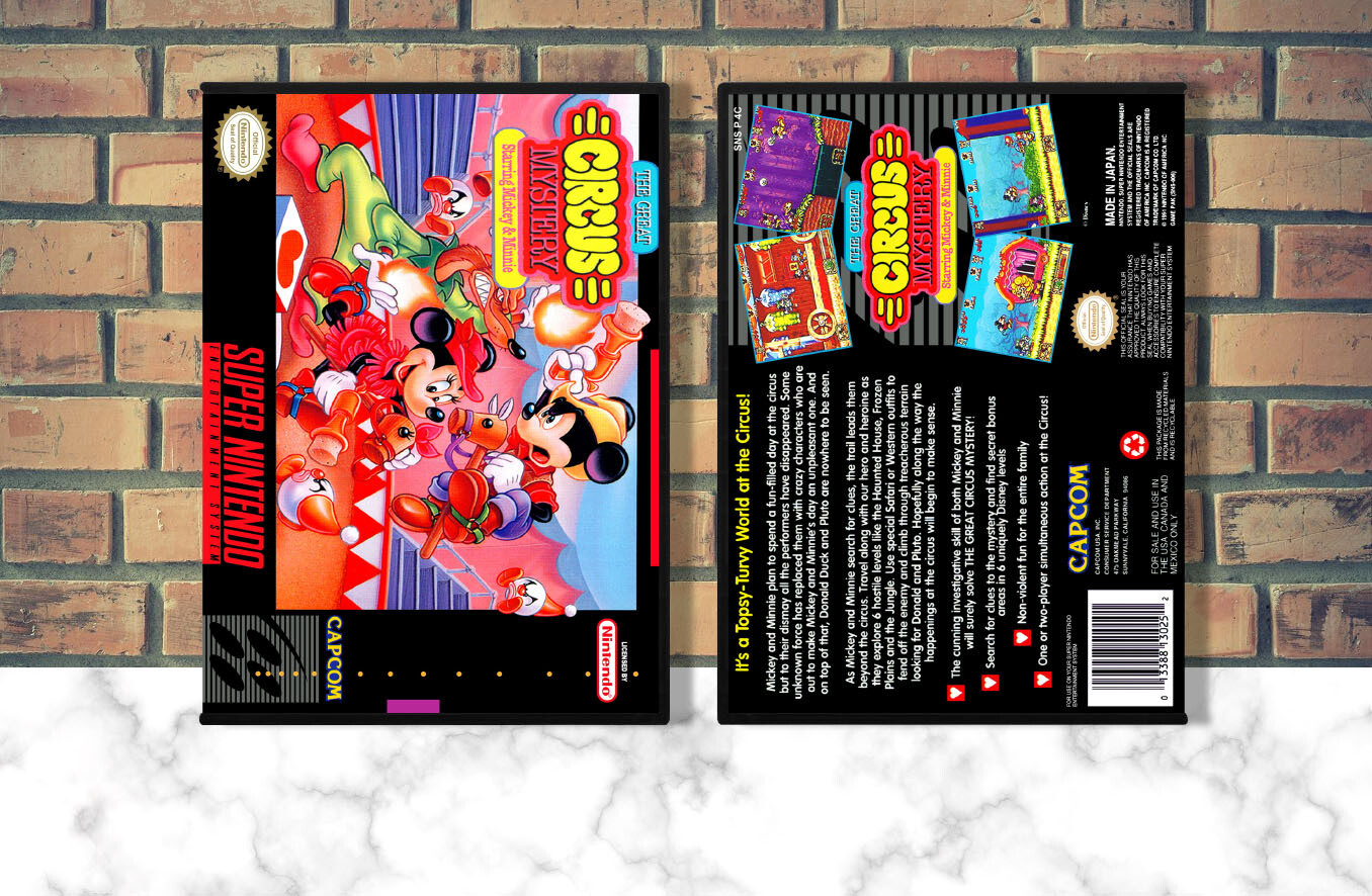 Great Circus Mystery, The: Starring Mickey & Minnie - SNES Video Game Case