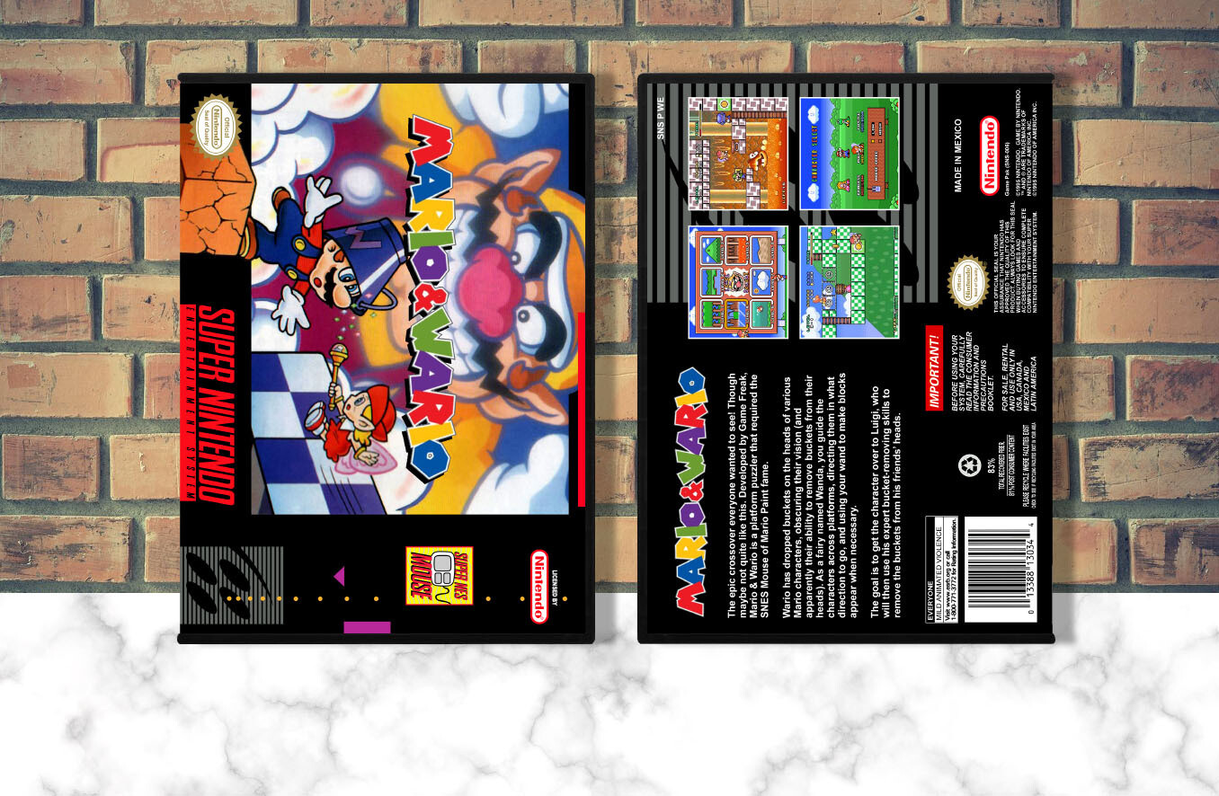 Mario & Wario - SNES Video Game Case