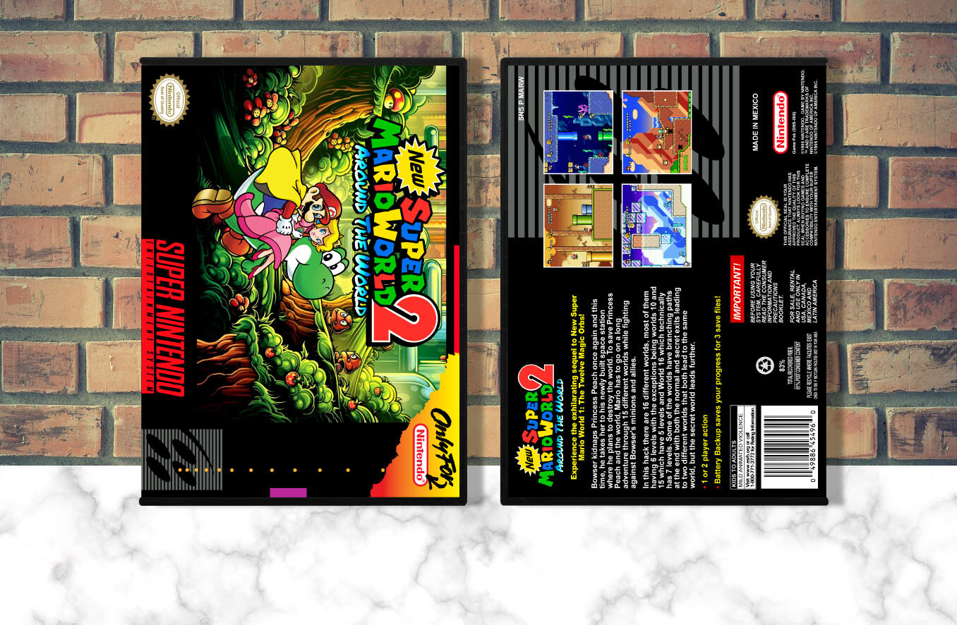 New Super Mario World 2: Around the World - SNES Video Game Case New Super Mario World 2: Around the World - SNES Video Game Case