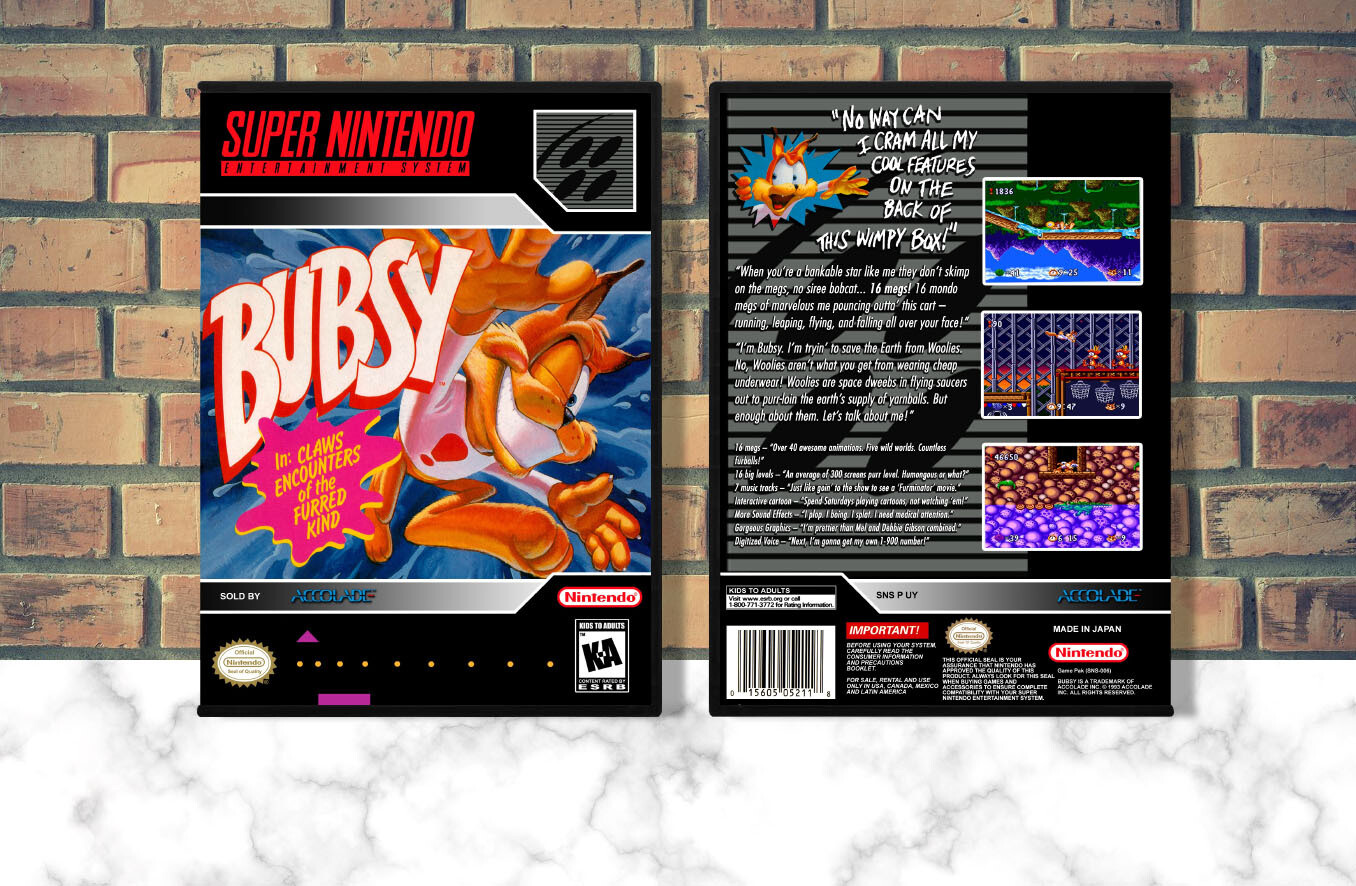 Bubsy in: Claws Encounters of the Furred Kind - SNES Video Game Case