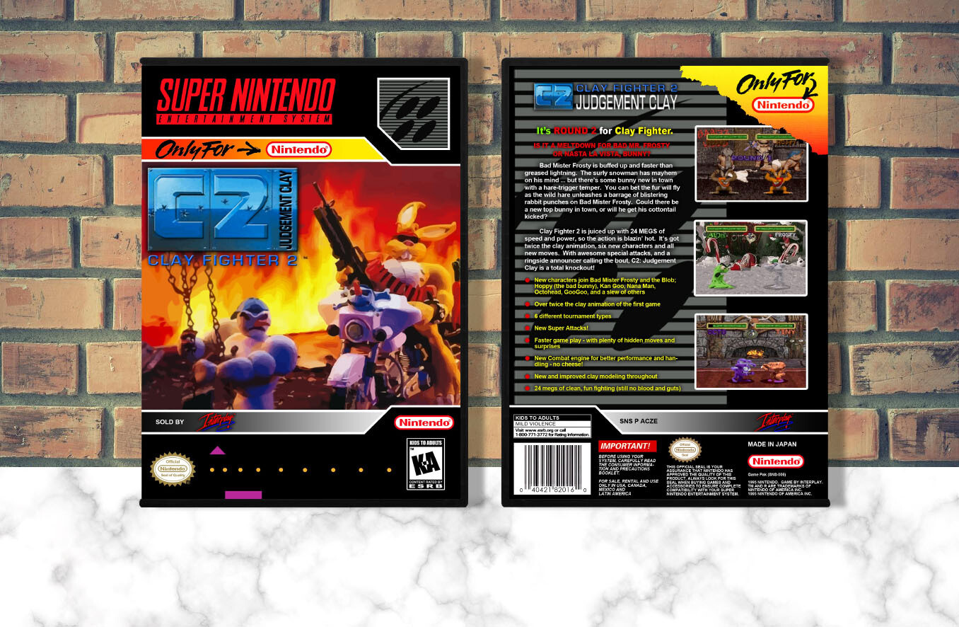 C2 Judgment Clay - SNES Video Game Case