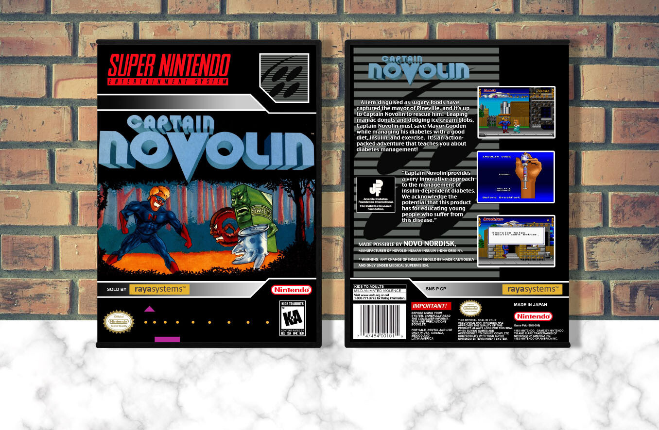 Captain Novolin - SNES Video Game Case