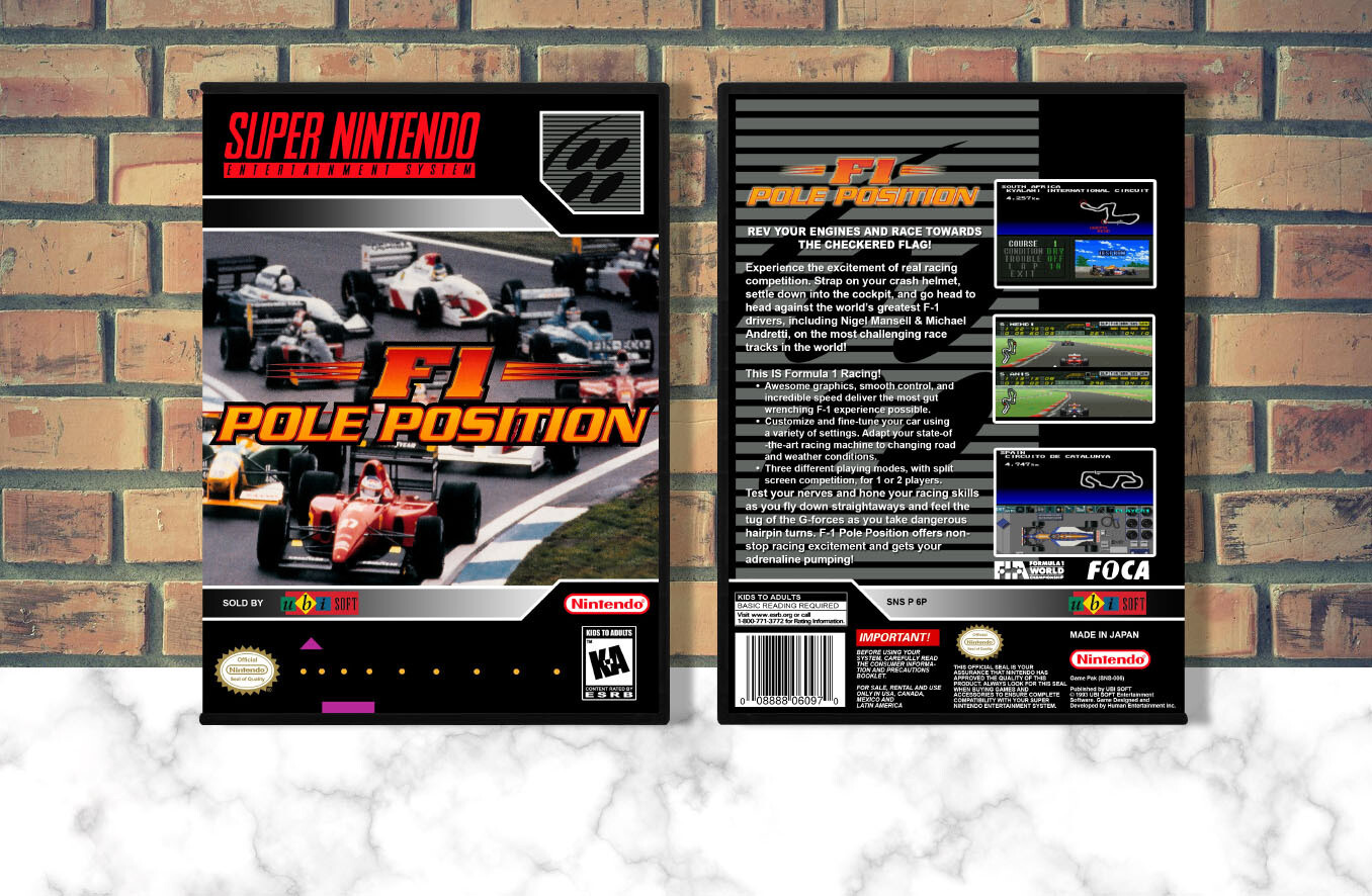 F1 Pole Position - SNES Video Game Case
