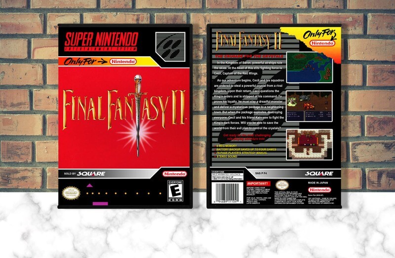 Final Fantasy II - SNES Video Game Case