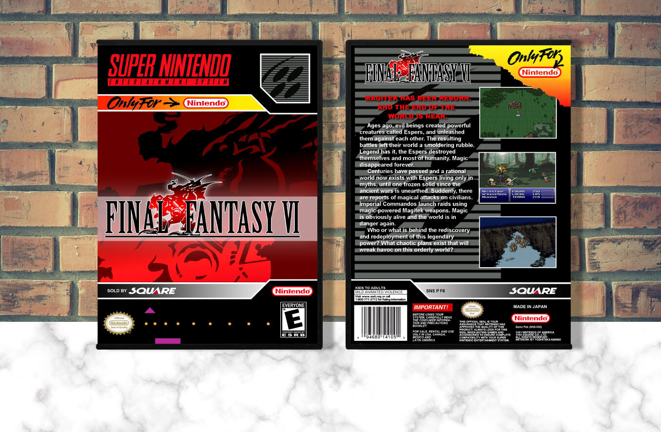 Final Fantasy VI - SNES Video Game Case