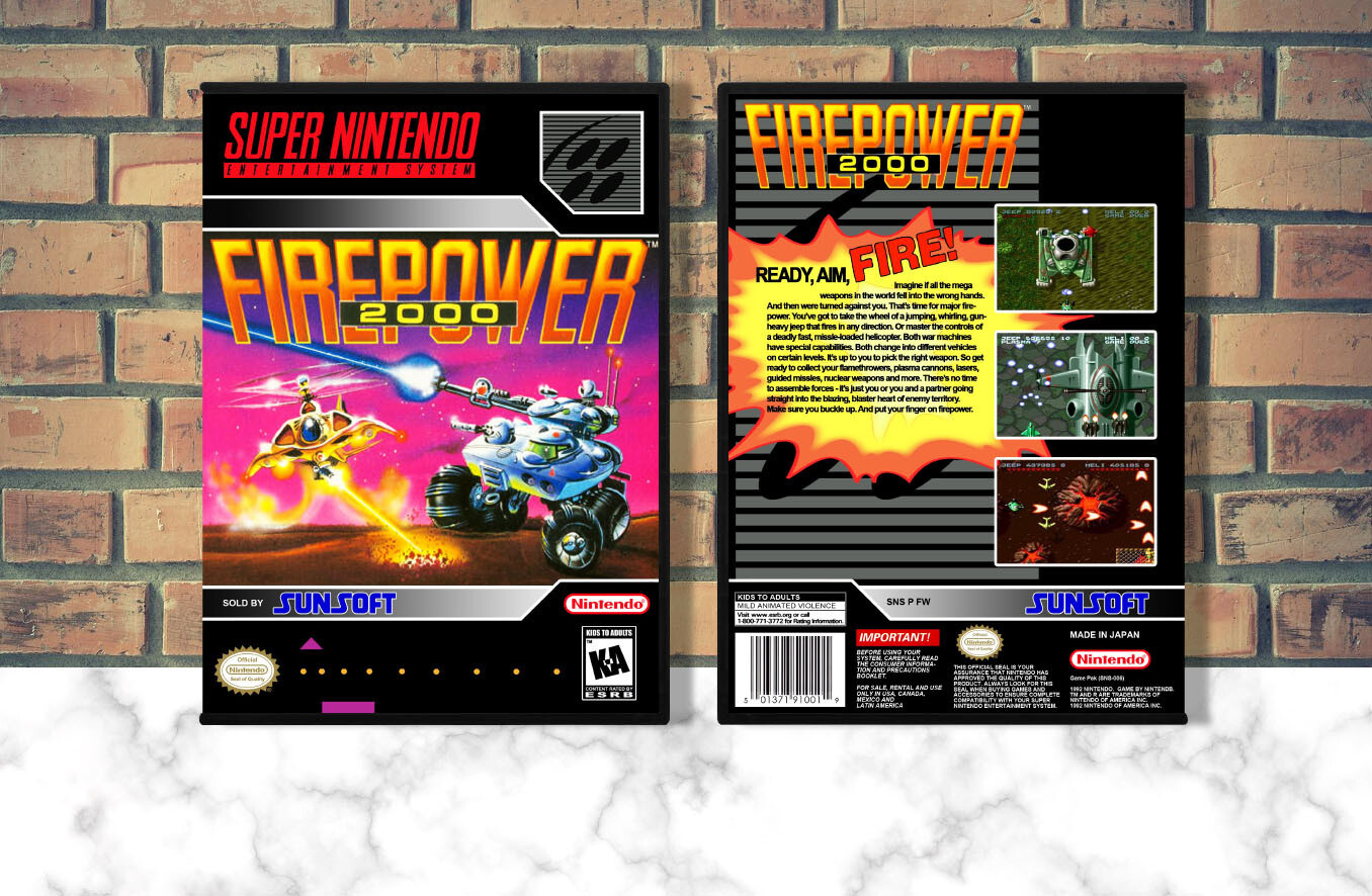 Firepower 2000 - SNES Video Game Case