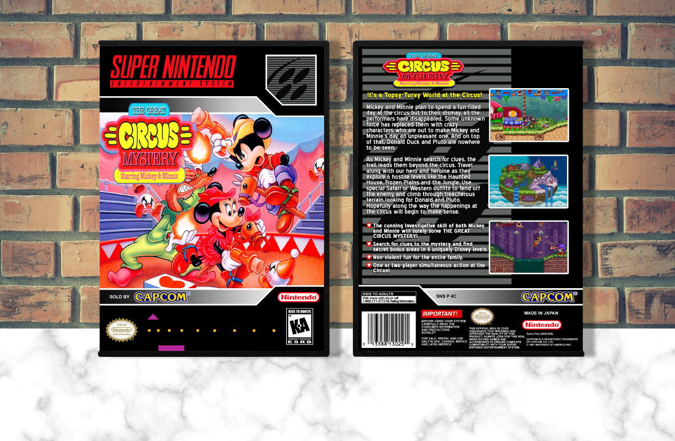 Great Circus Mystery, The: Starring Mickey & Minnie - SNES Video Game Case