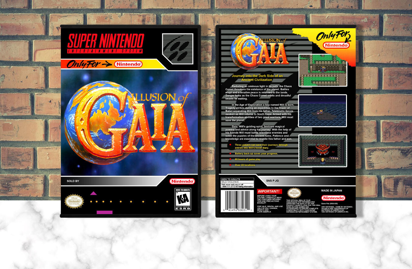 Illusion of Gaia - SNES Video Game Case