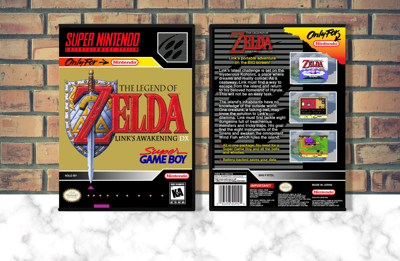 Legend of Zelda, The: Link's Awakening DX - SNES Video Game Case