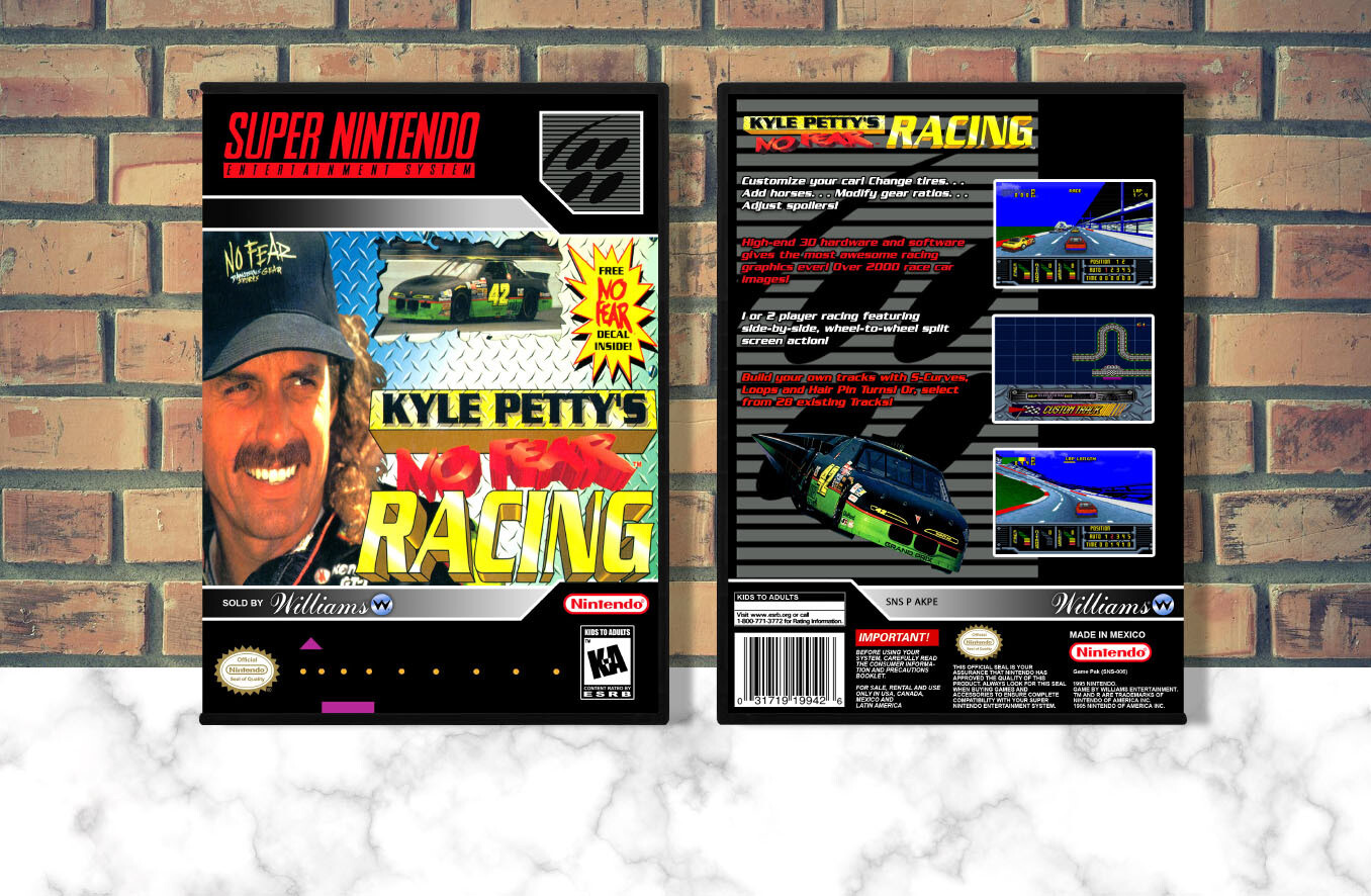 Kyle Petty's No Fear Racing - SNES Video Game Case