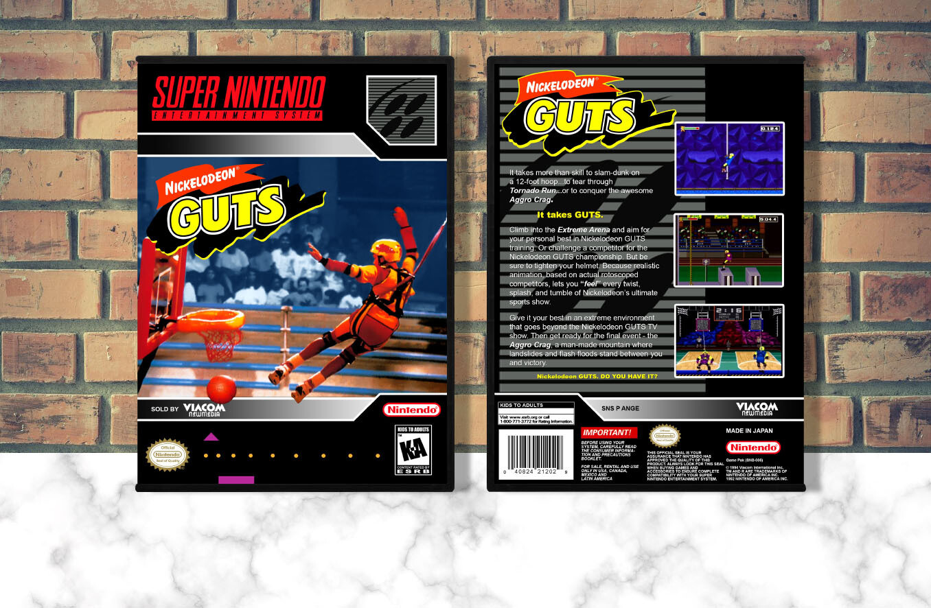 Nickelodeon Guts - SNES Video Game Case