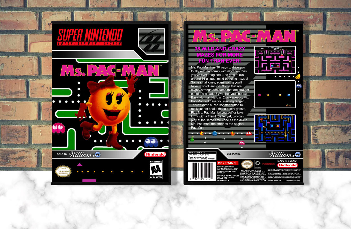 Ms. Pac-Man - SNES Video Game Case