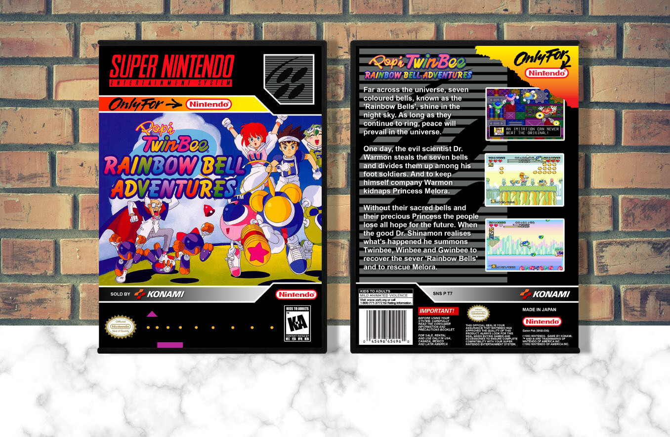 Pop'n Twinbee: Rainbow Bell Adventures - SNES Video Game Case