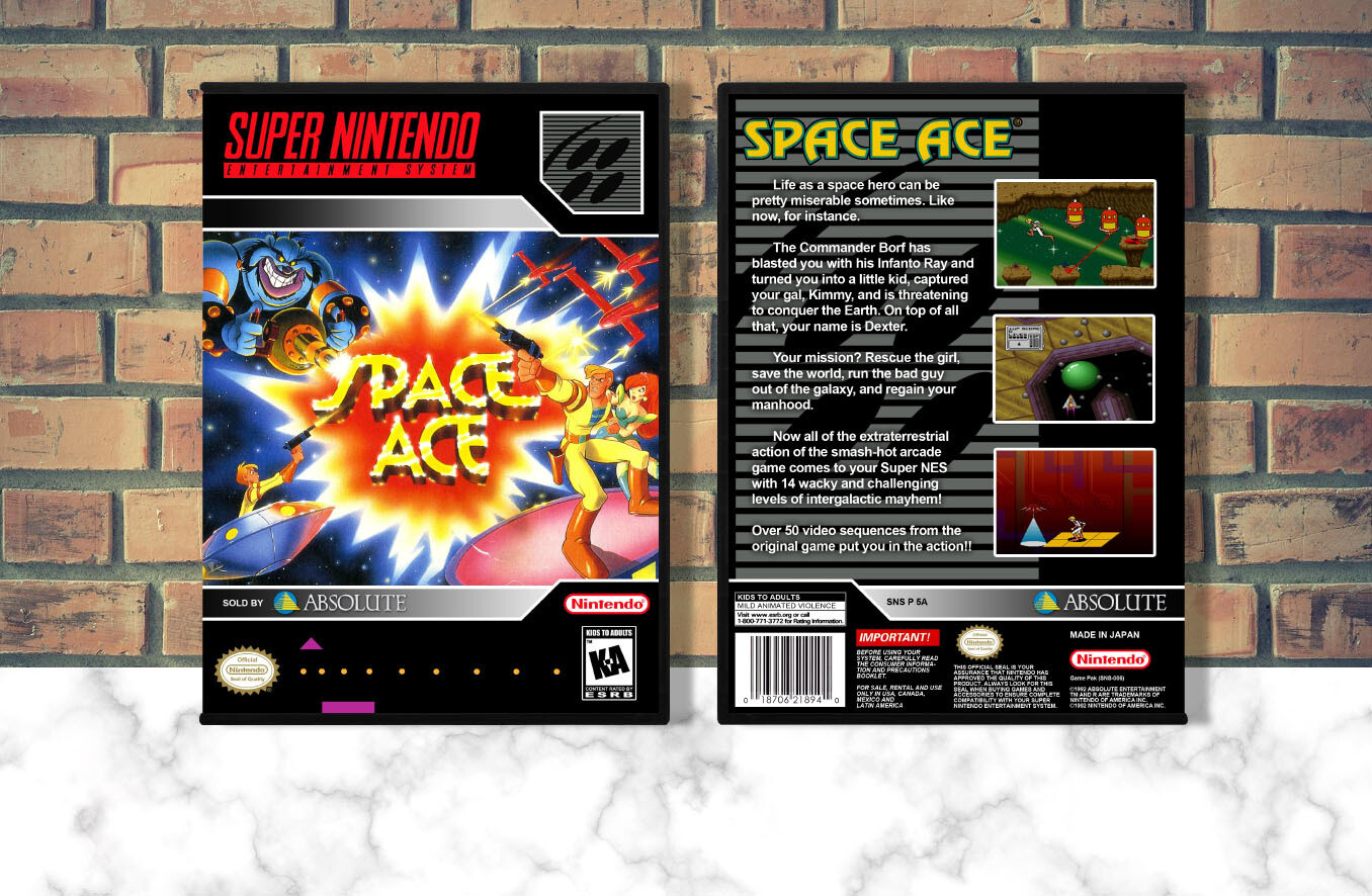 Space Ace - SNES Video Game Case