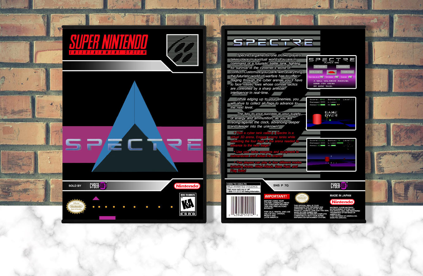 Spectre - SNES Video Game Case