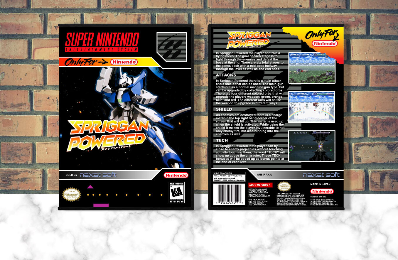 Spriggan Powered - SNES Video Game Case