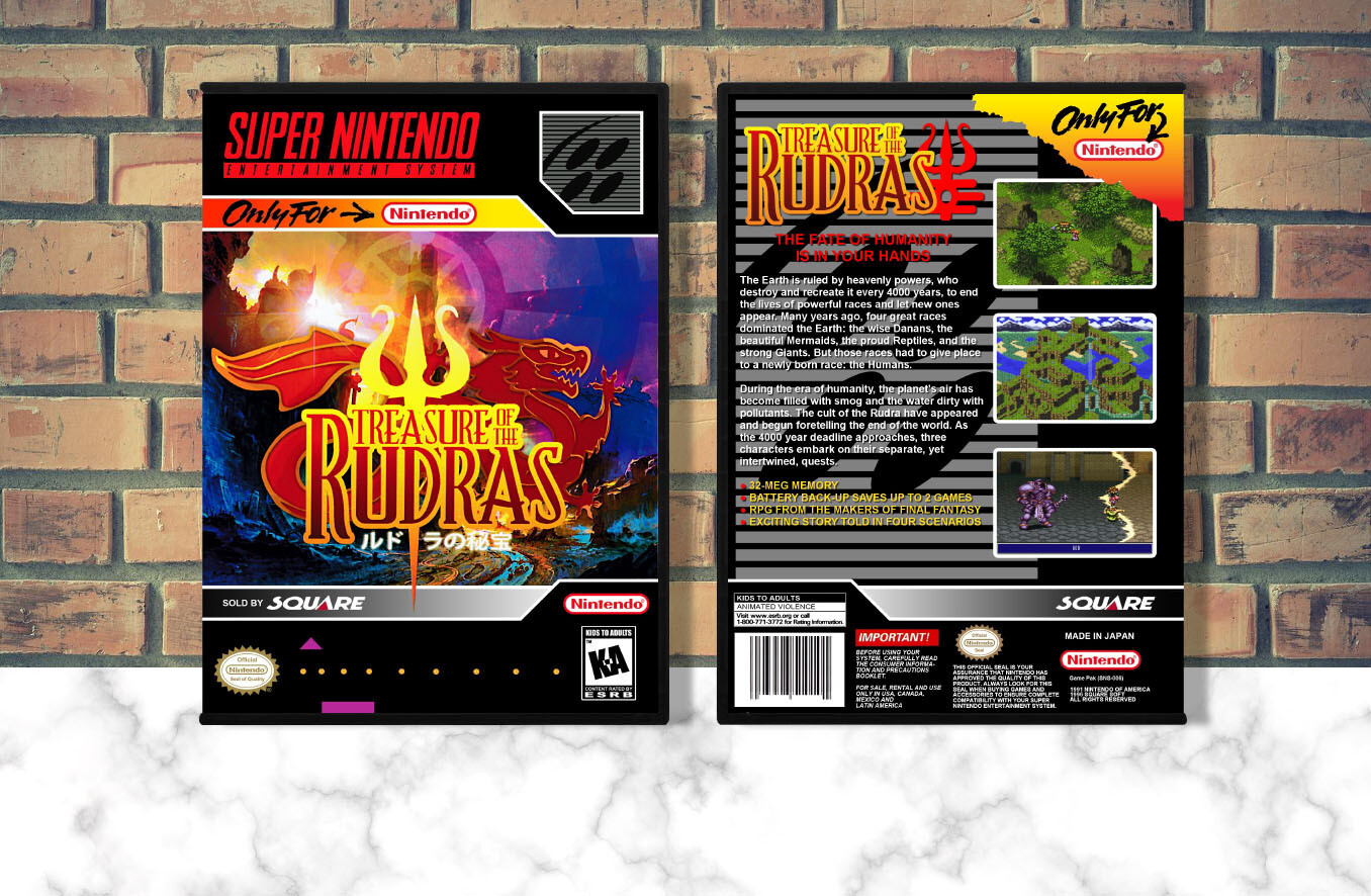 Treasure of the Rudras - SNES Video Game Case