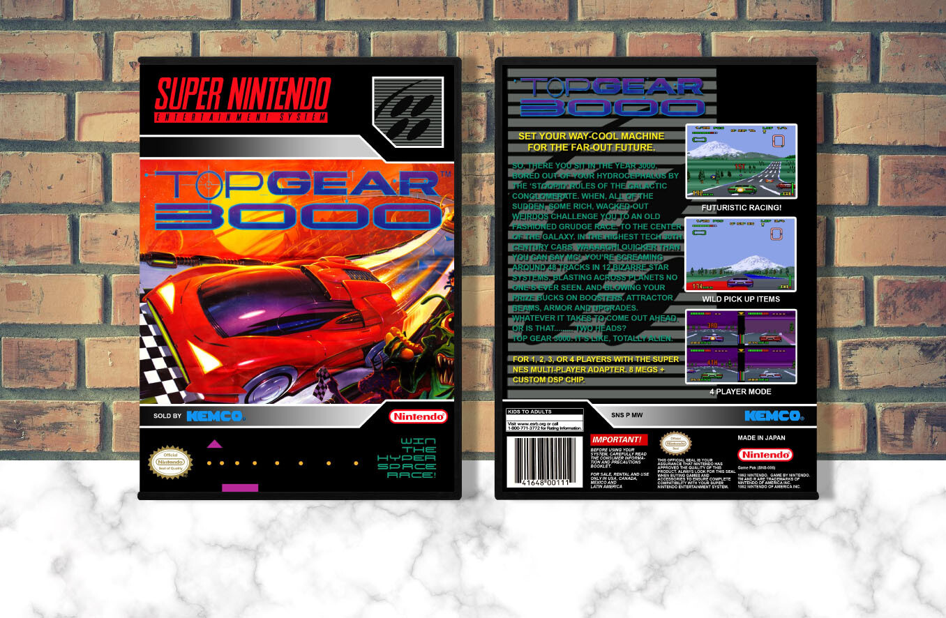 Top Gear 3000 - SNES Video Game Case