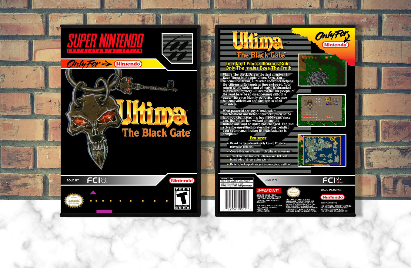 Ultima VII: The Black Gate - SNES Video Game Case