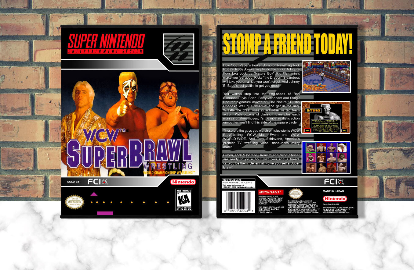 WCW SuperBrawl Wrestling - SNES Video Game Case