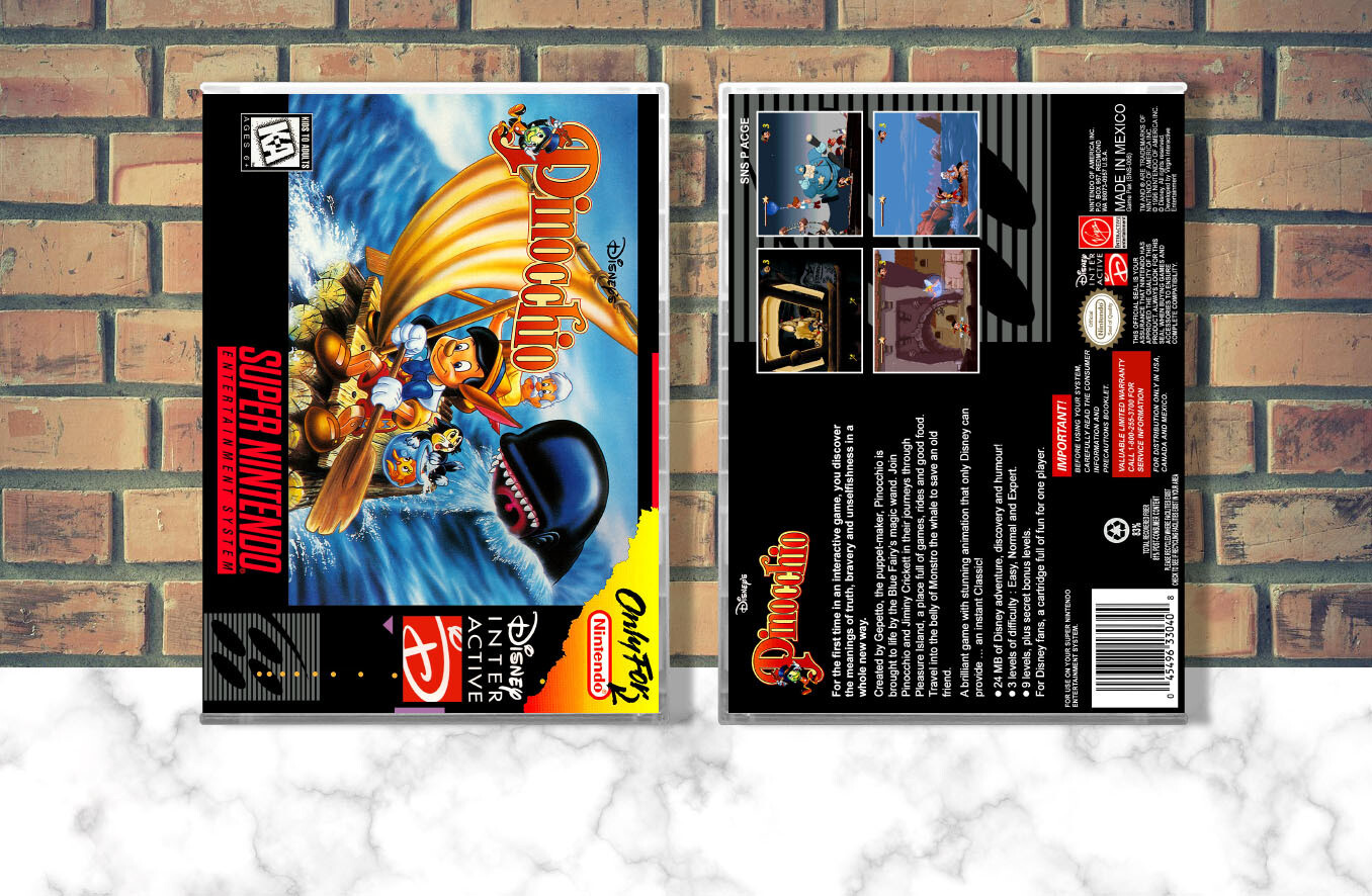 Disney's Pinocchio - SNES Video Game Case