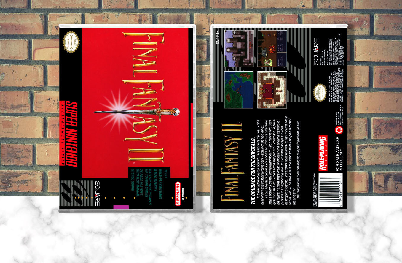 Final Fantasy II - SNES Video Game Case