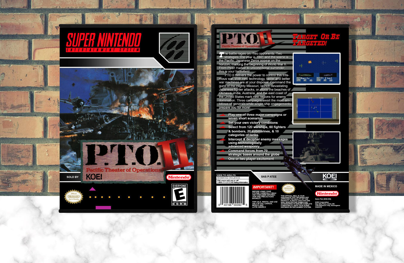P.T.O. II: Pacific Theater of Operations - SNES Video Game Case
