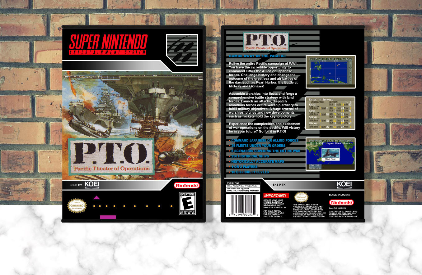 P.T.O.: Pacific Theater of Operations - SNES Video Game Case