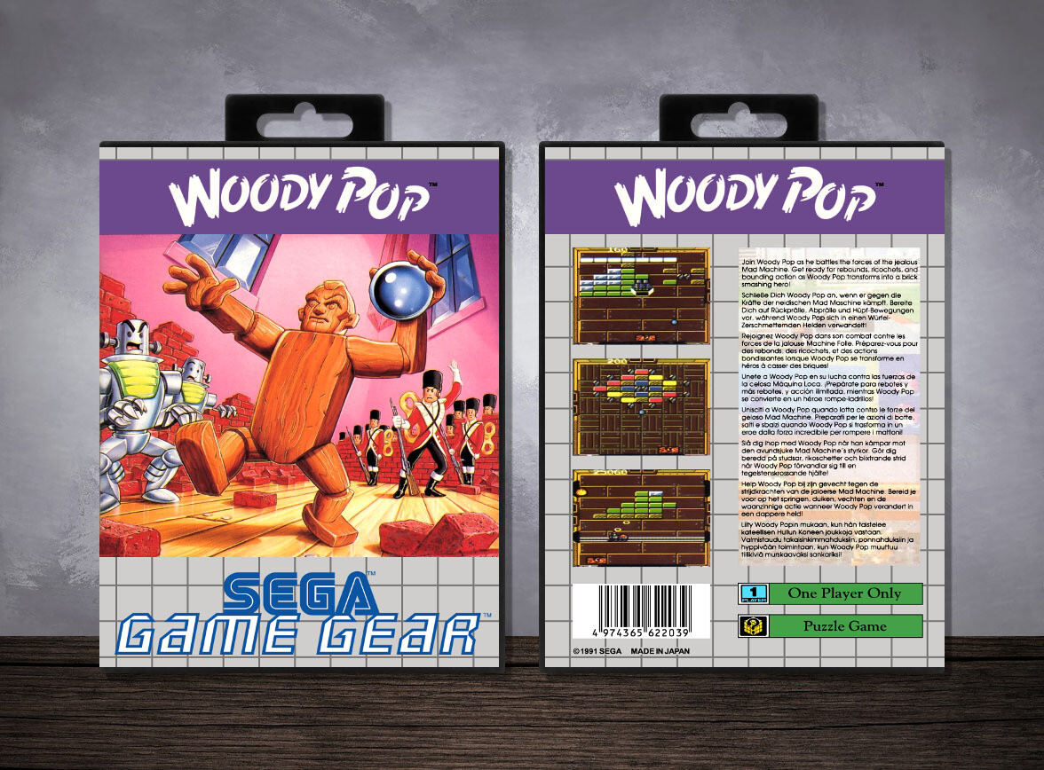 SEGA Game Gear Game Case - Woody Pop