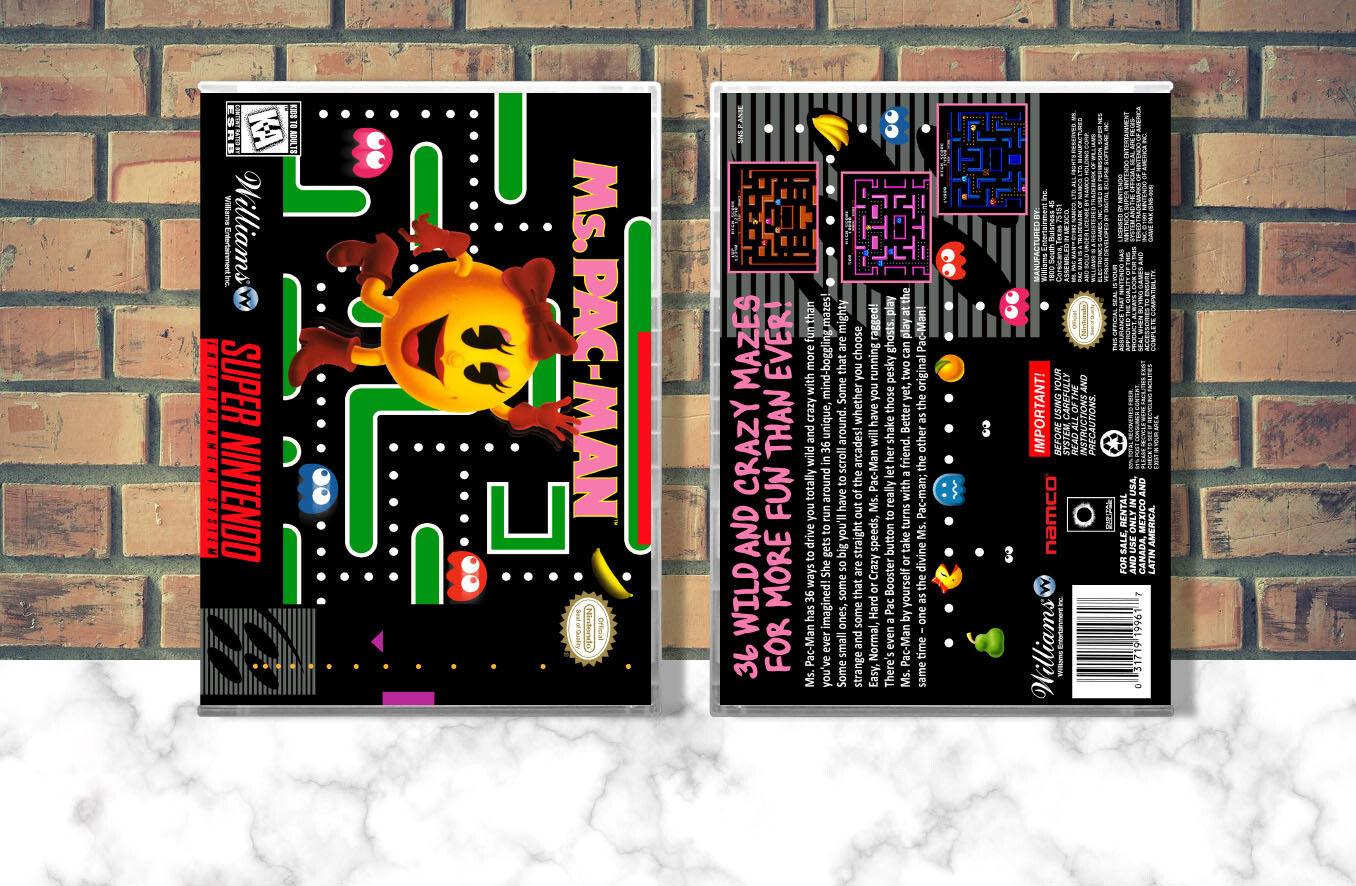 Ms. Pac-Man - SNES Video Game Case
