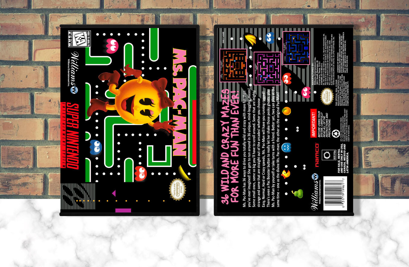 Ms. Pac-Man - SNES Video Game Case