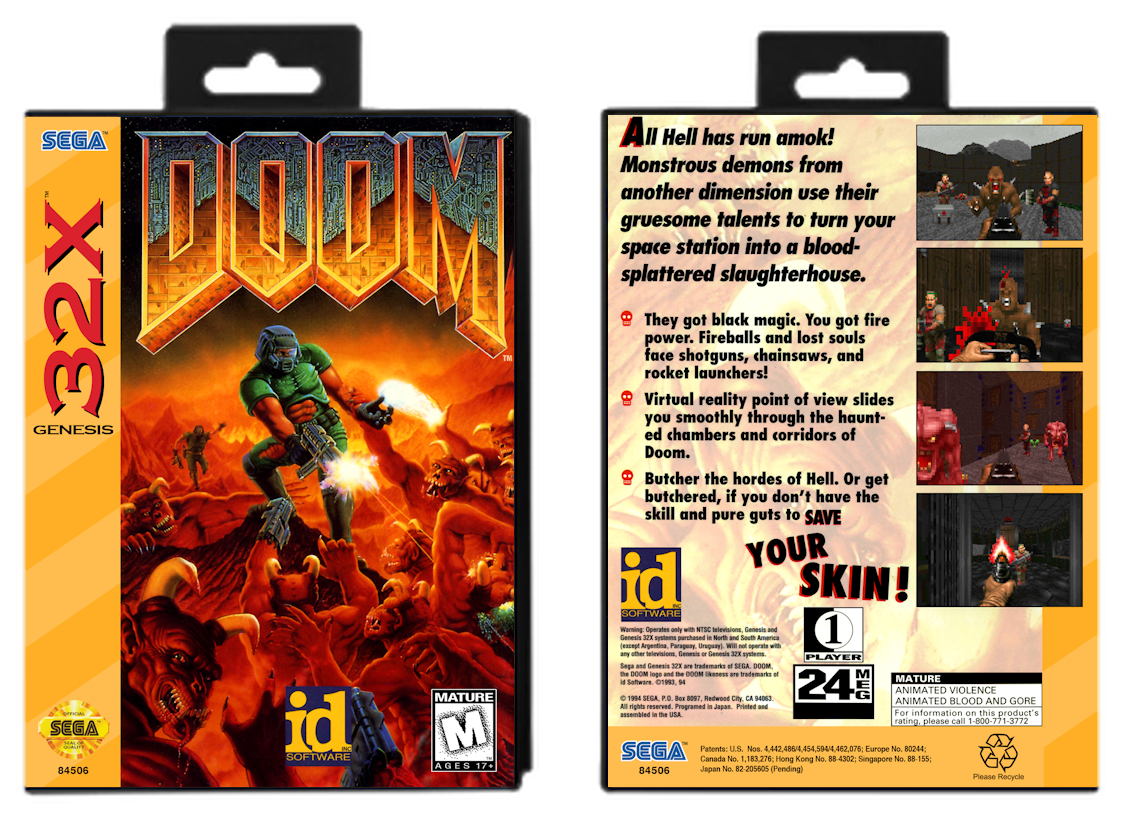 Sega 32X Game Case - Doom